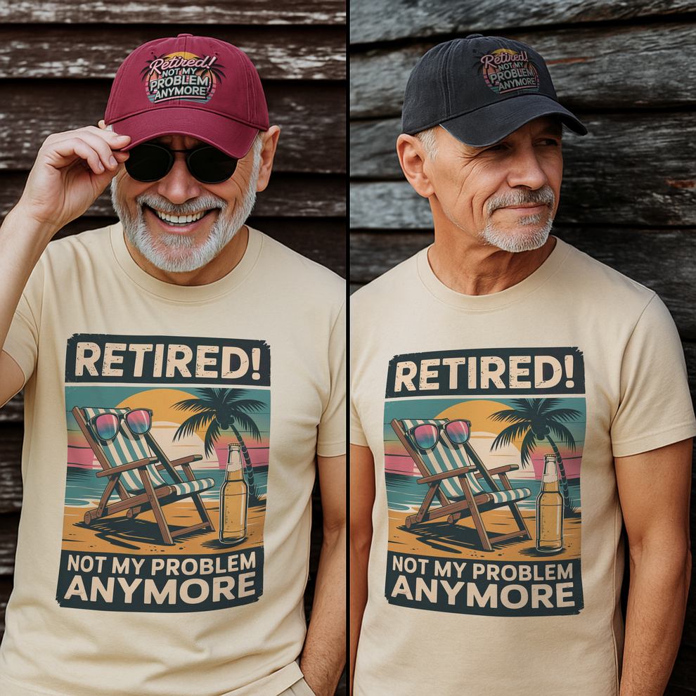 Retired Not My Problem Anymore Cap – Classic Vintage Hat for Seniors ...